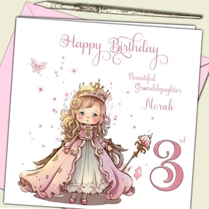 2nd 3rd 4th 5th Birthday Card Fairy Princess Granddaughter Daughter ...