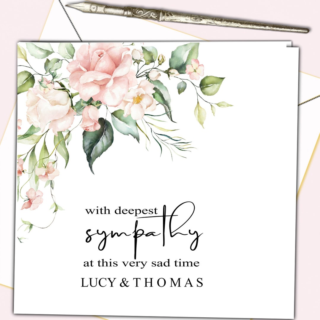 Personalised Sympathy Card Condolences - Etsy