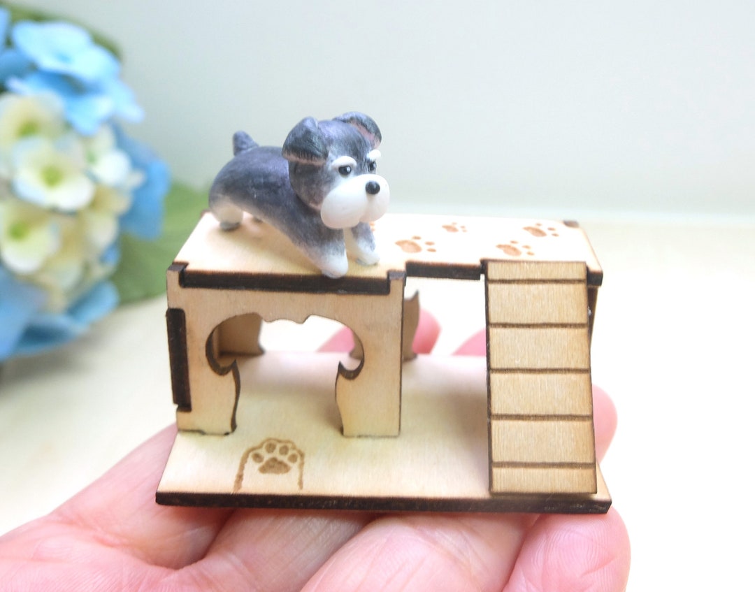 Miniature Schnauzer Diorama (playing) - Miniature Diorama - Dog Lover's ...