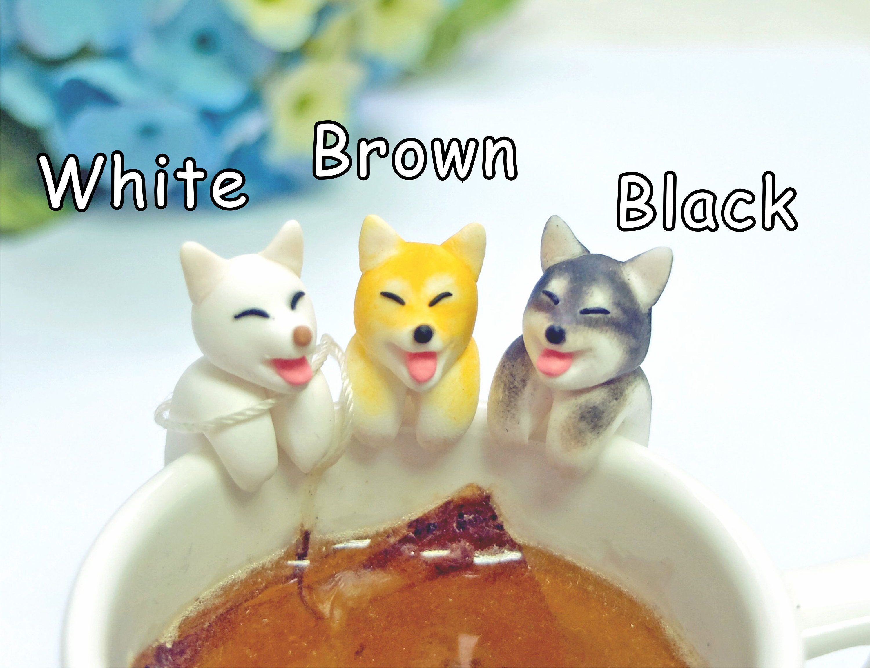 Shiba Inu Tea Bag Holder Black Shiba Inu Gifts Tan Shiba | Etsy