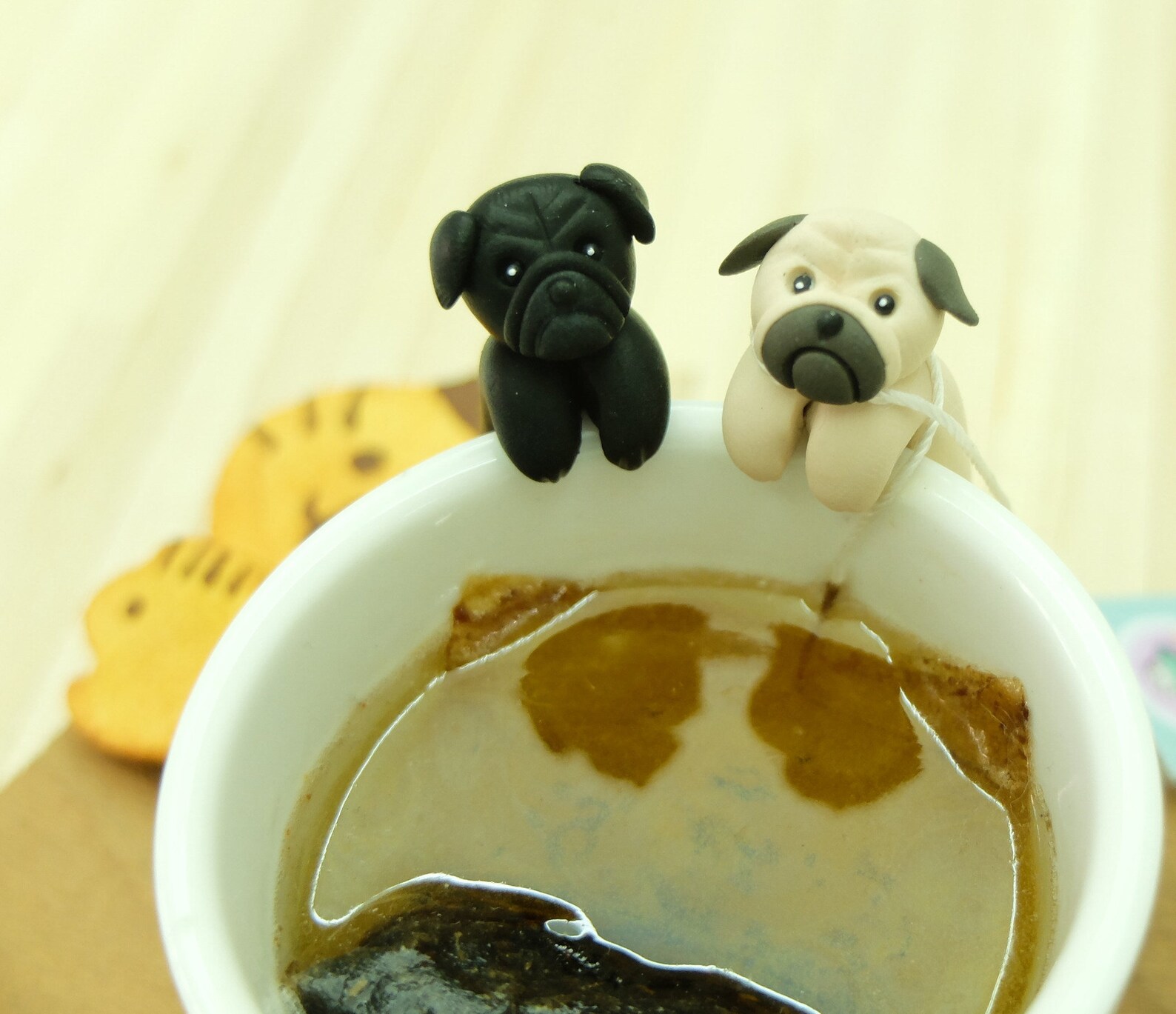 Pug Teabag Holders Black Pug Gift Pug Gifts Birthday | Etsy