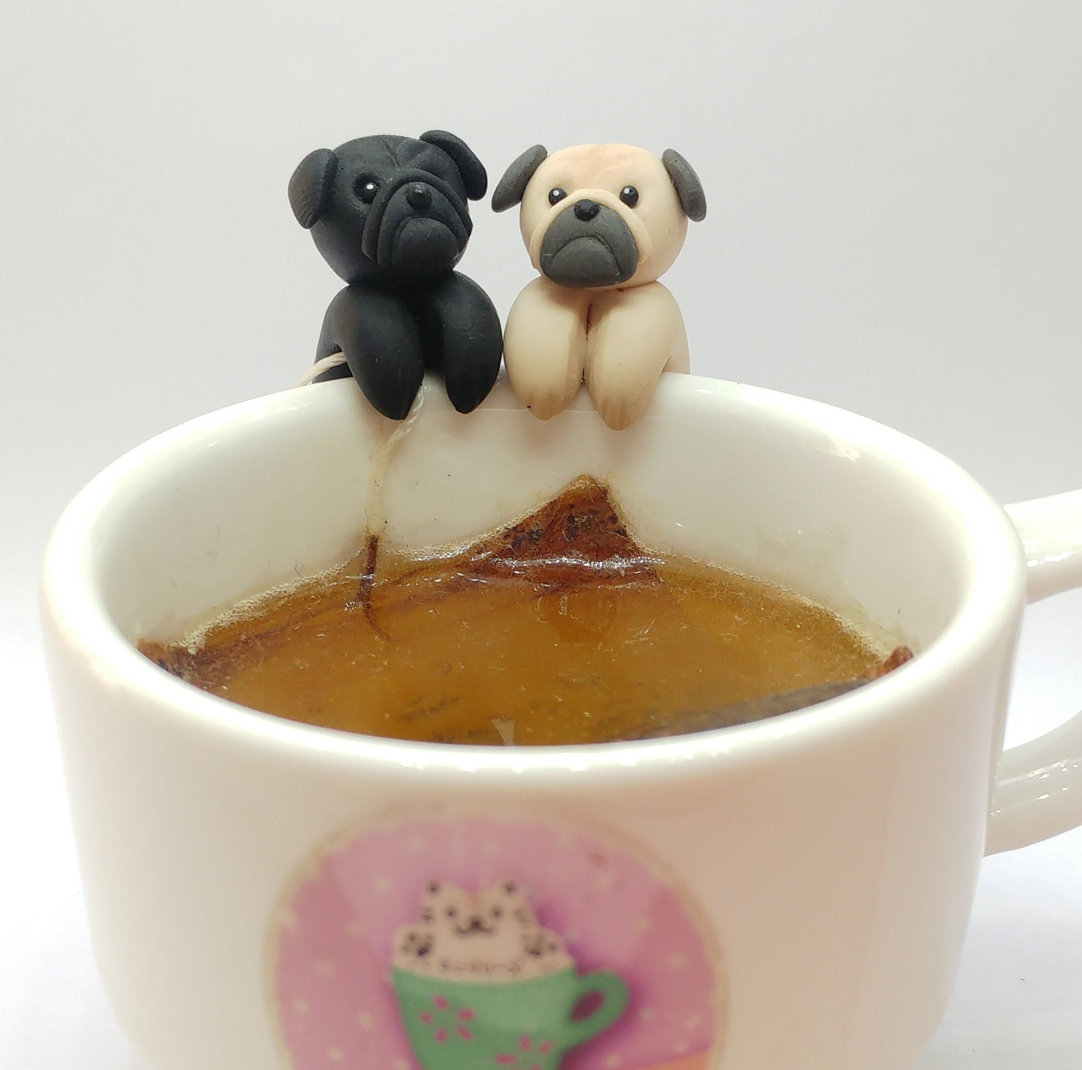 Pug Teabag Holders Black Pug Gift Pug Gifts Birthday | Etsy