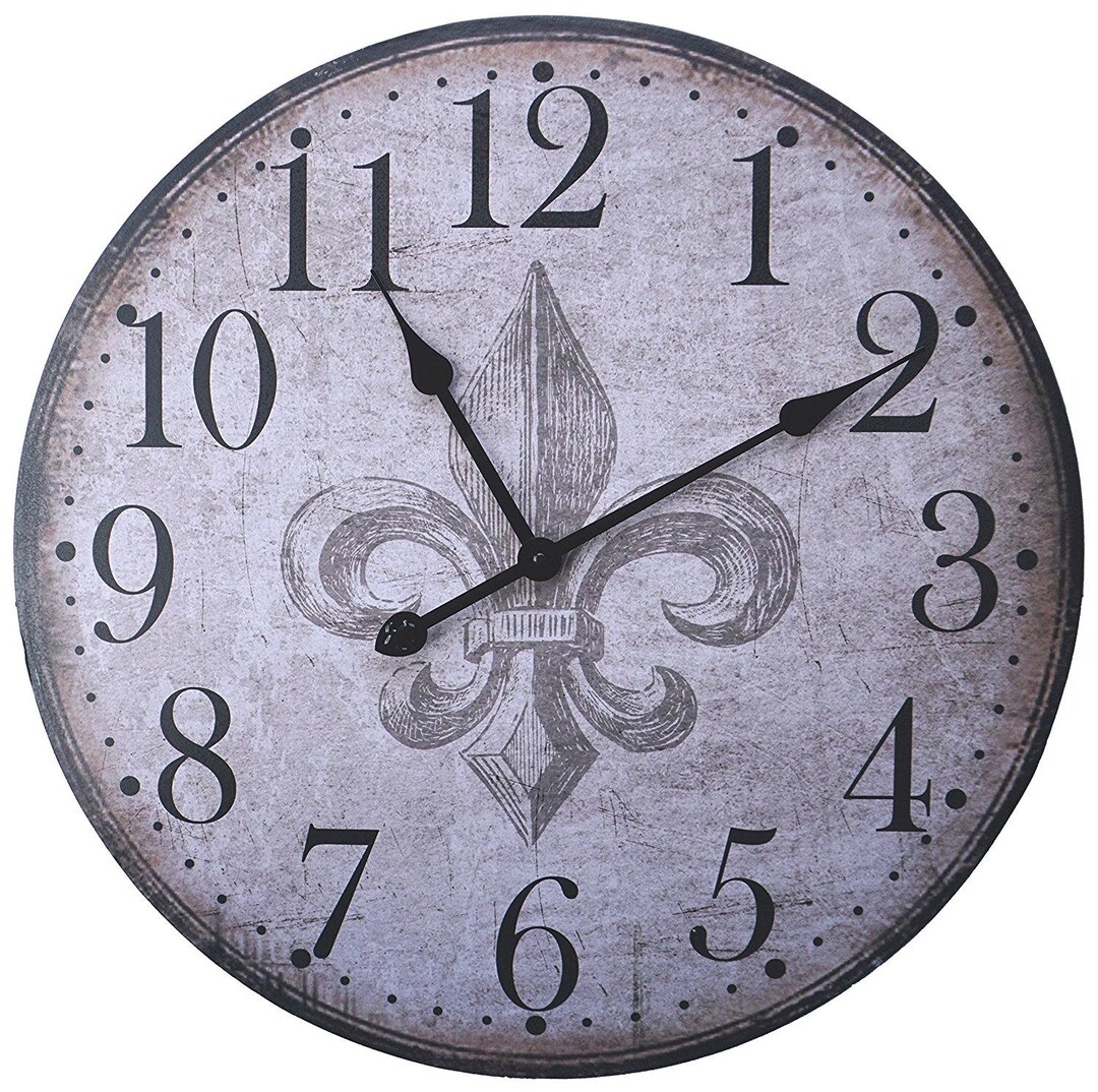 Lulu Decor, French Country Style Rustic Round Wood Wall Clock 23.50 ...