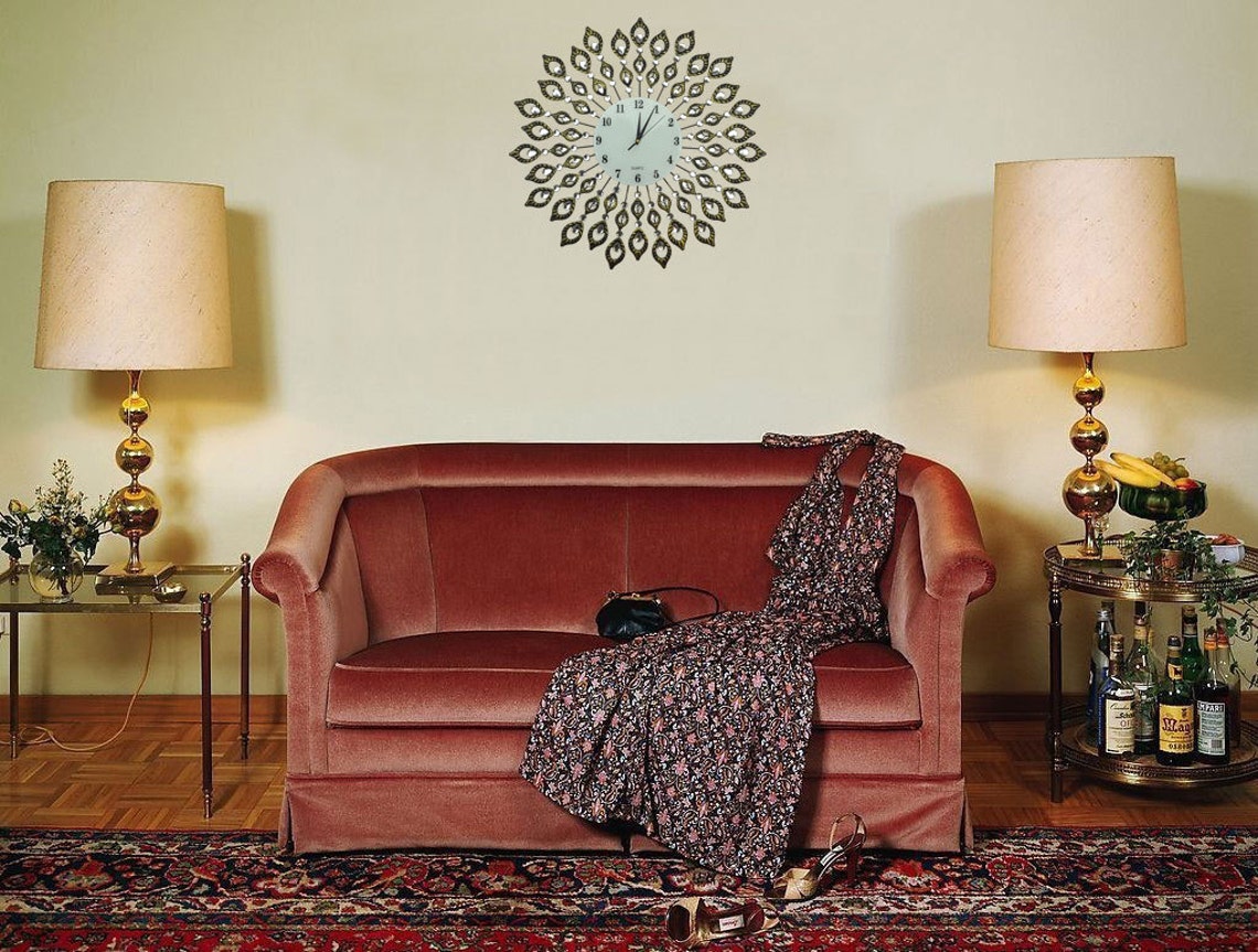 Decorative Vintage Leaf Metal Wall Clock Diameter 25 - Etsy