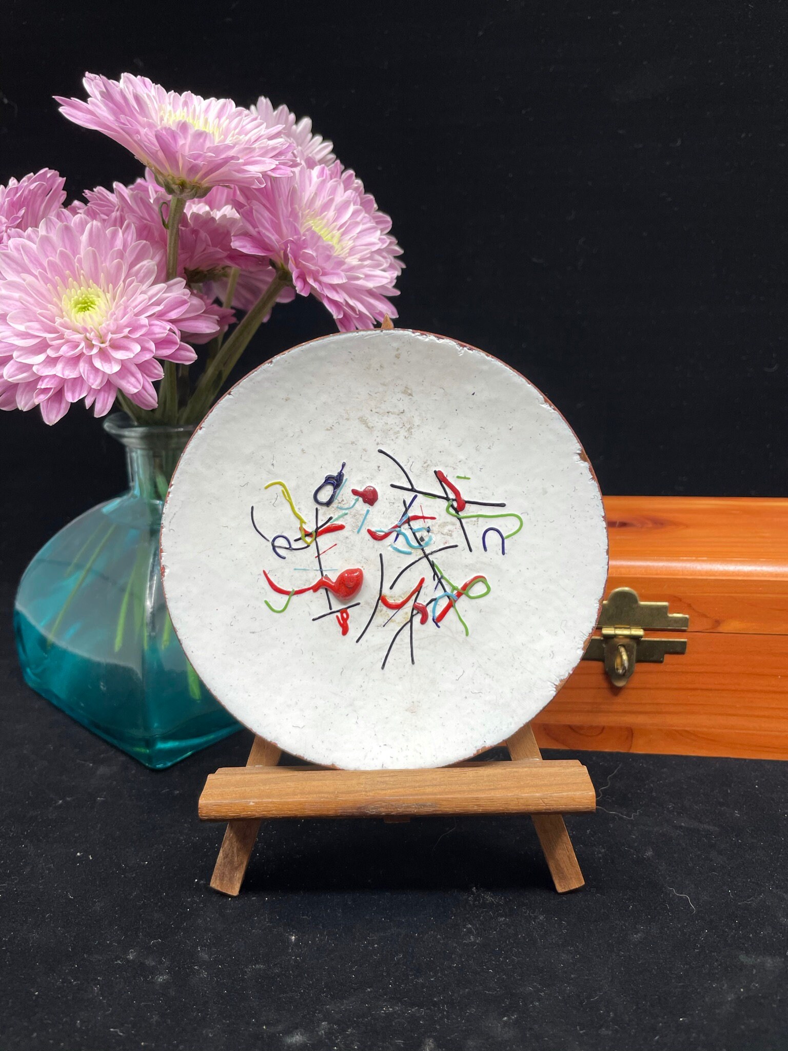 Storage & Organization Vintage Metal Enamel Paint Pattern Mini Pin Ring ...