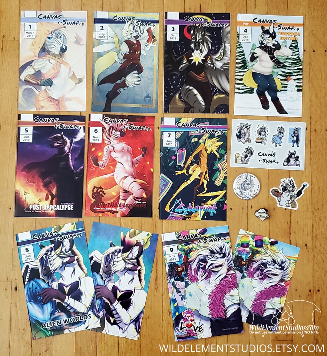 Canvas Swap Zine Limited Books Pins Button Anthro Furry Fantasy Scifi ...