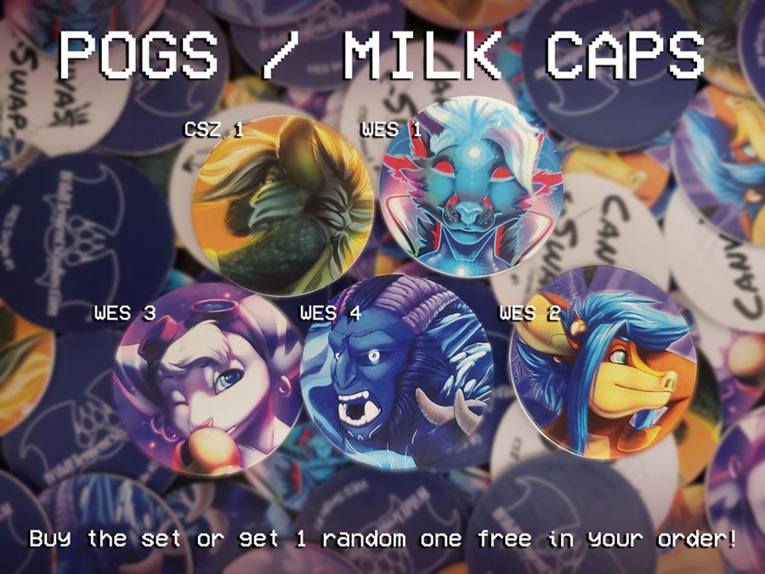 Collectible Pogs 90's Nostalgia Milk Caps Art Anthro - Etsy
