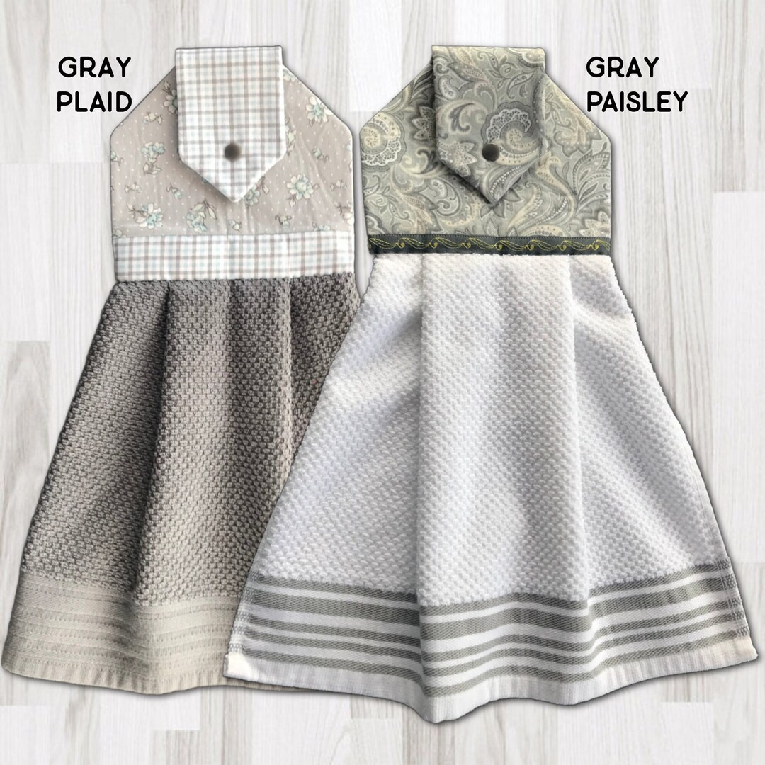 Narrow Hanging Kitchen Towel, Snap on Hand Towel With 3-inch Top for ...