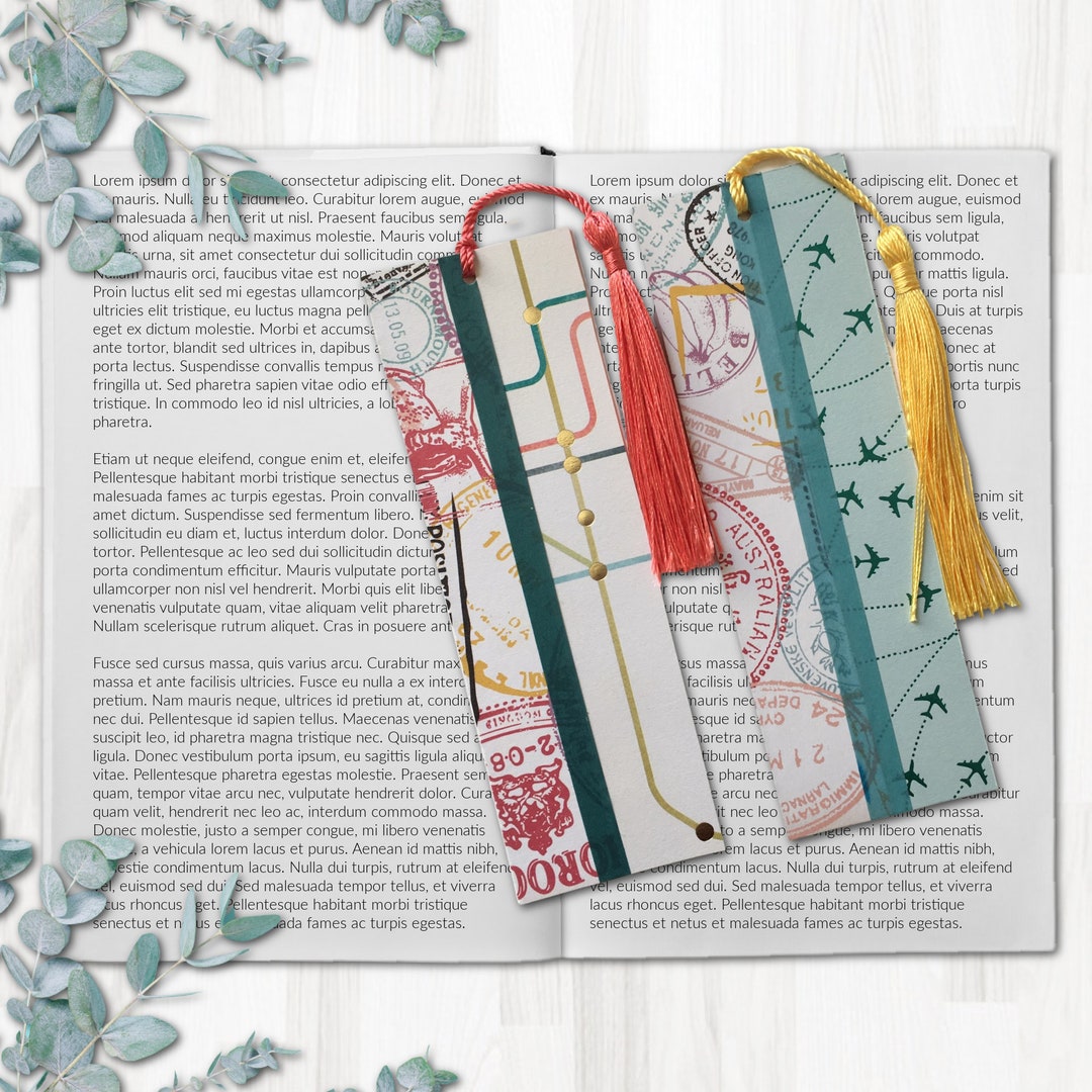 Travel Bookmarks, Adventure Bookmark, Wanderlust Bookmark, Double-sided ...
