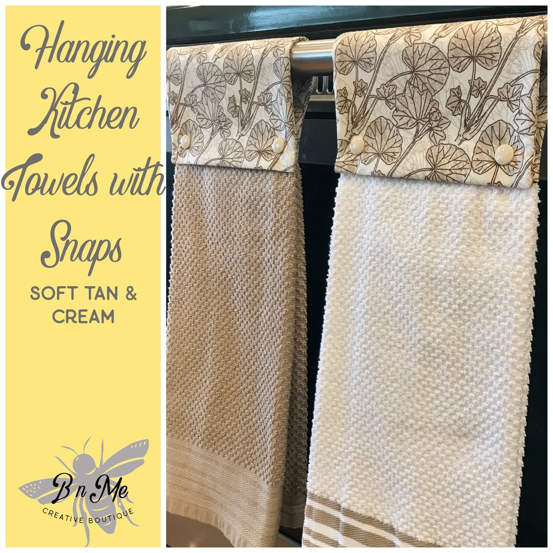 Tan Kitchen Towels Hanging Towels Kitchen Towels Snap-on - Etsy