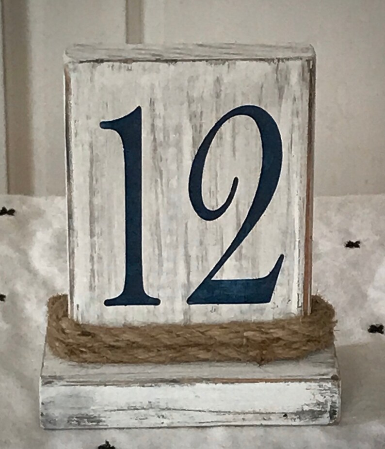 Wood Block Table Numbers - Etsy