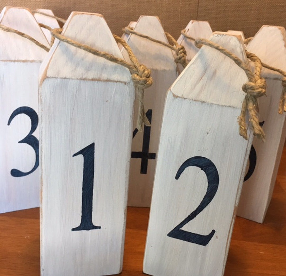 Nautical Wood Buoy Table Numbers - Etsy