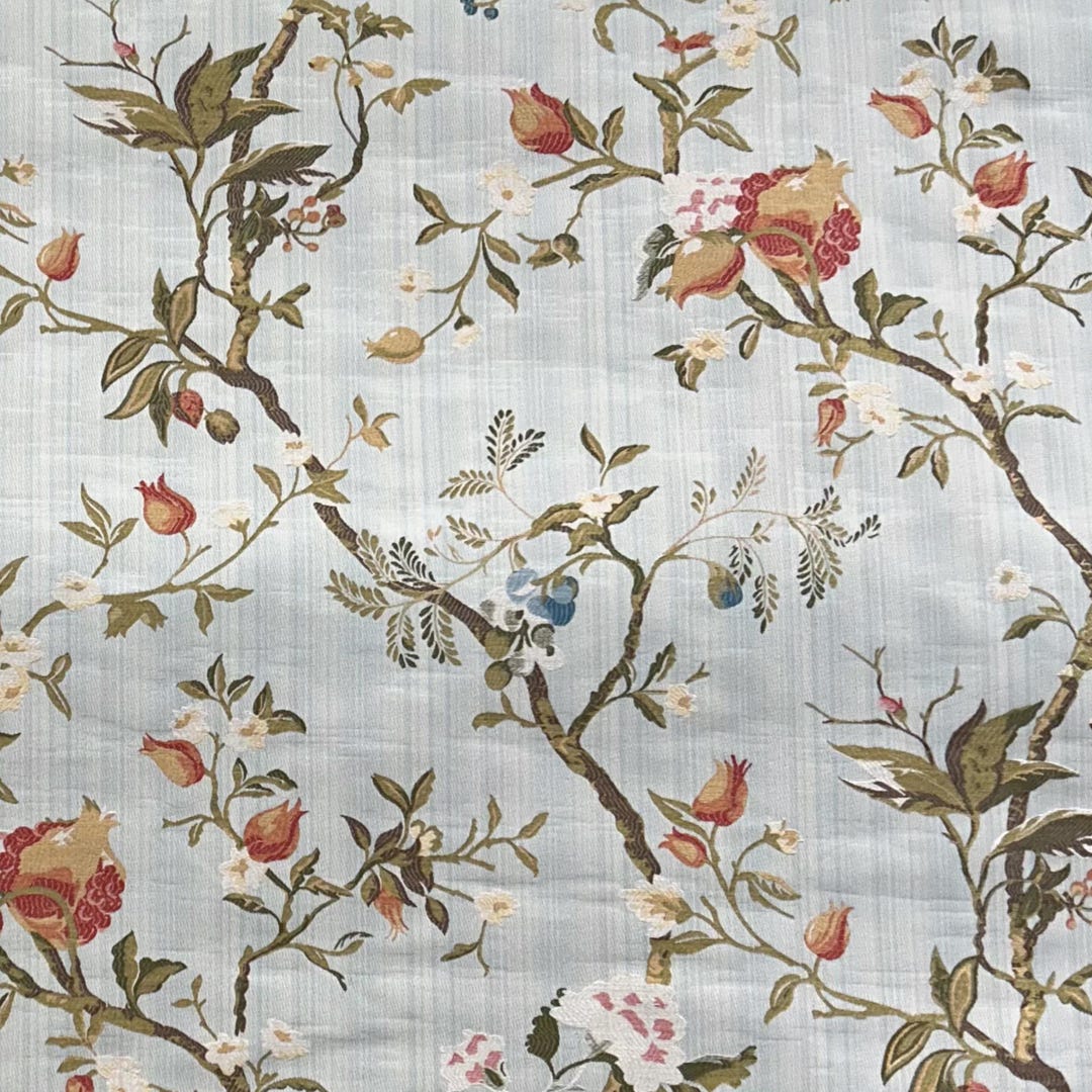 Back in Stock! Silk / Cotton Lampas Fabric/ 3 Yards Uncut - Etsy