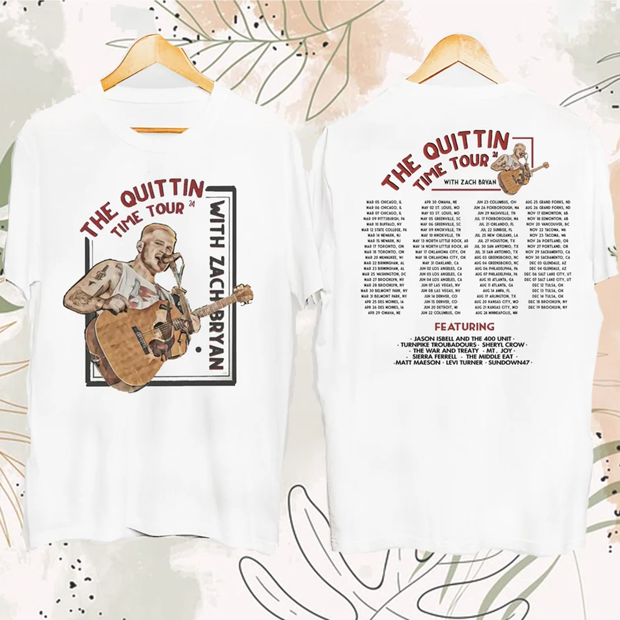 Zach Bryan The Quittin Time Tour 2024 T-Shirt sold by Misery Em | SKU ...