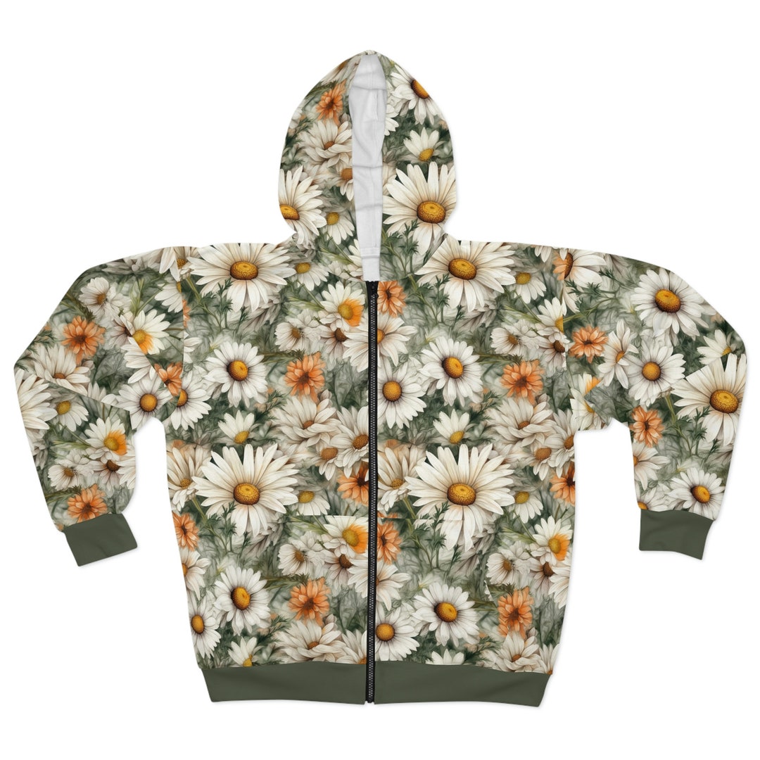 Daisy Watercolor Unisex Zip Hoodie AOP All Over Print Gift, Gifts - Etsy