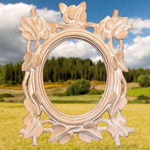 OVAL FRAME IVY In Hand Carved Wood Shabby Chic Florence for oval sheets ...