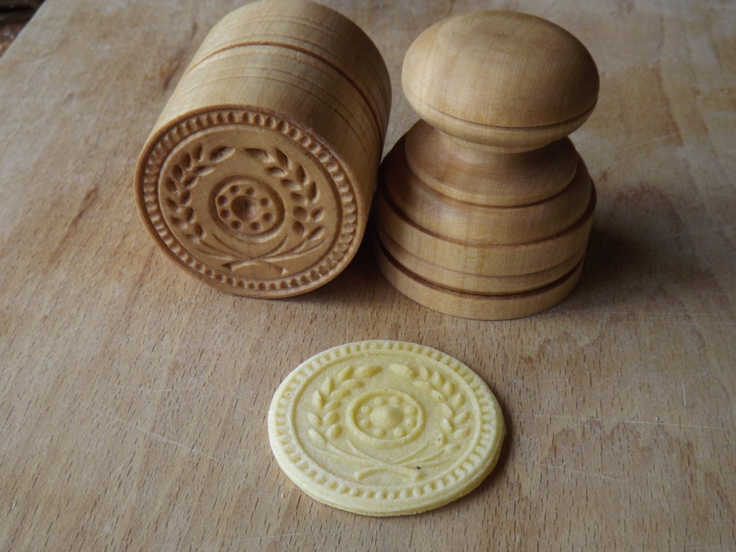CORZETTI PASTA Stamp = 1 Handle + 1"garland" Stamp Handturned ...