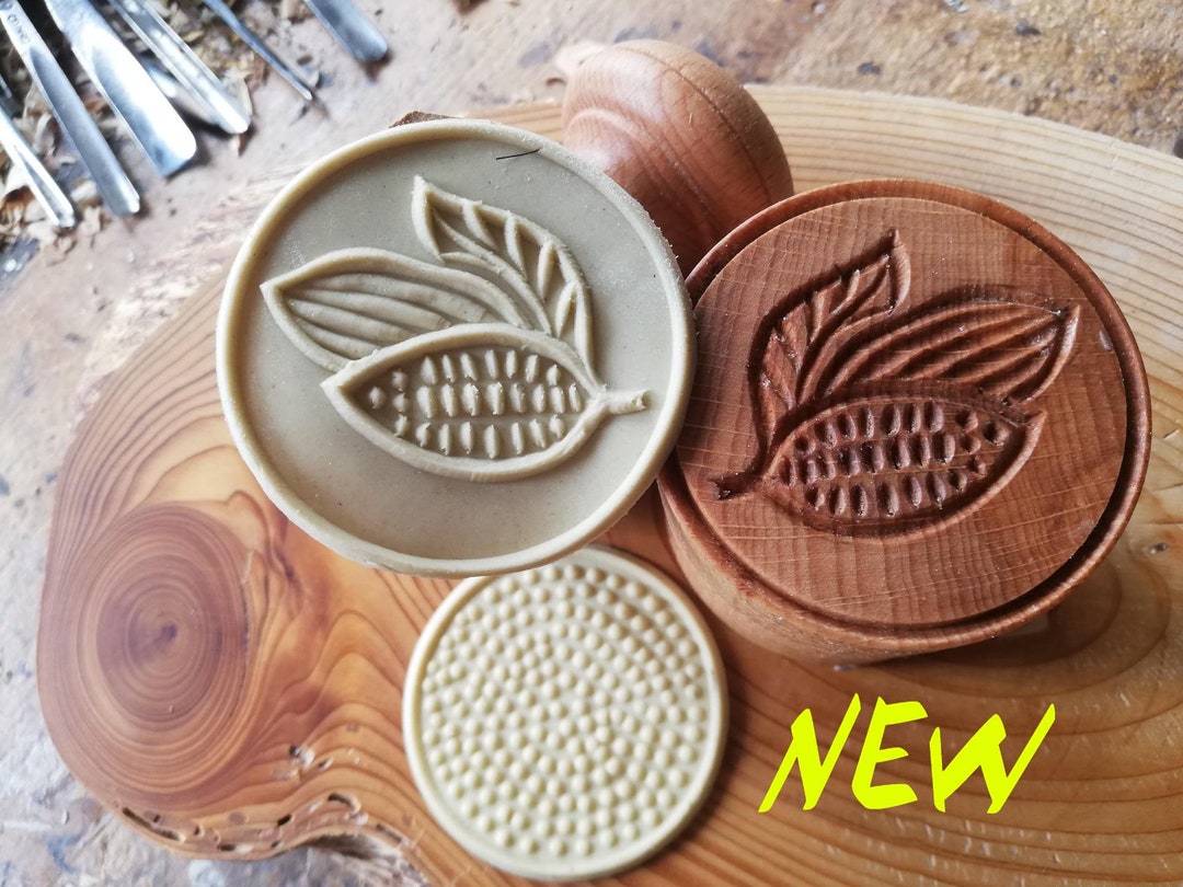 COCOA BEAN Corzetti Pasta Stamp, Freehand Carved, in Fine Beech Wood ...