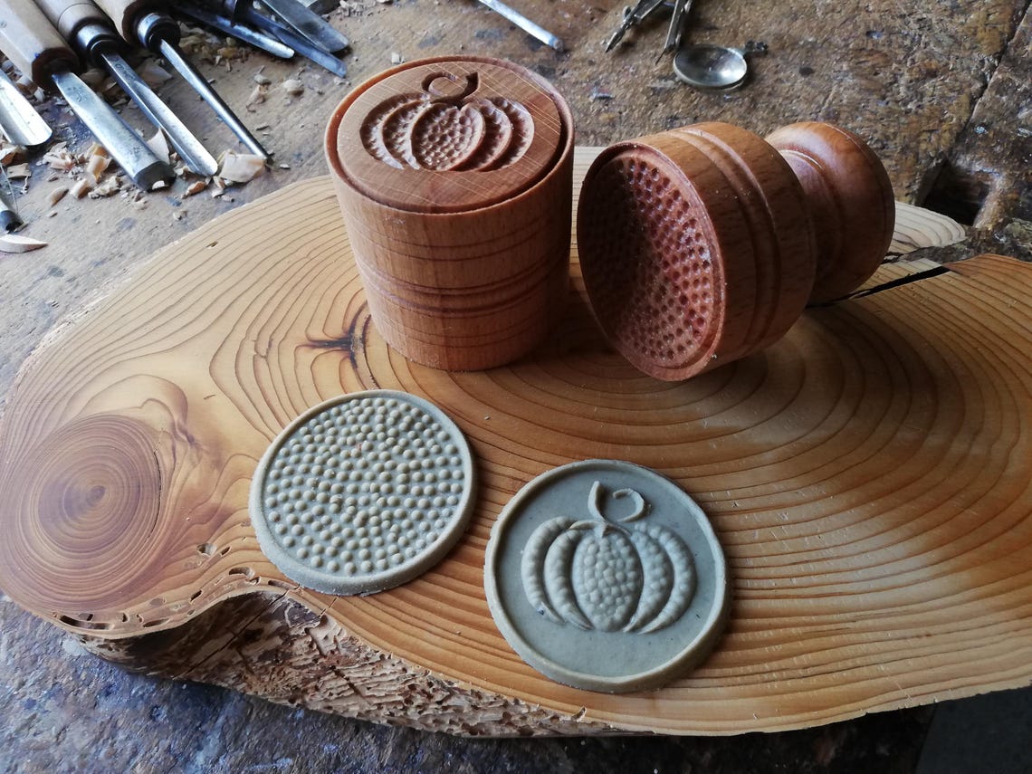 PUMPKIN Corzetti Pasta Stamp, Freehand Carved, in Fine Beech Wood Made ...