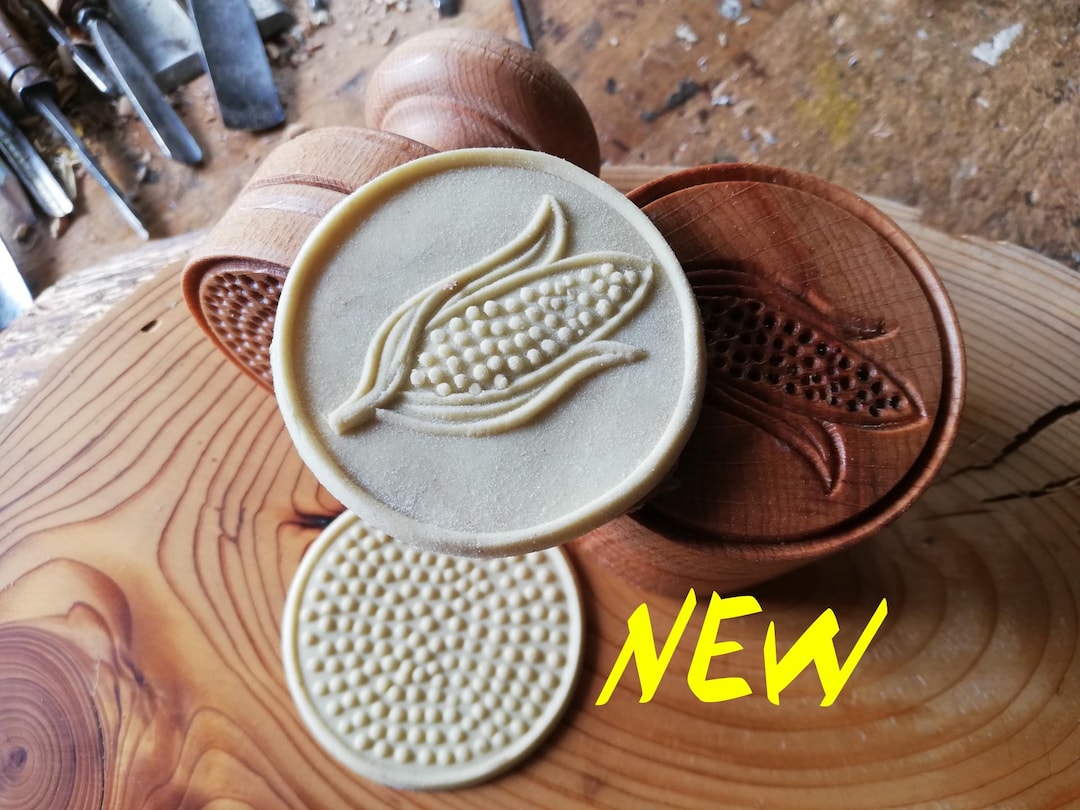 CORN Corzetti Pasta Stamp, Freehand Carved, in Fine Beech Wood Made ...