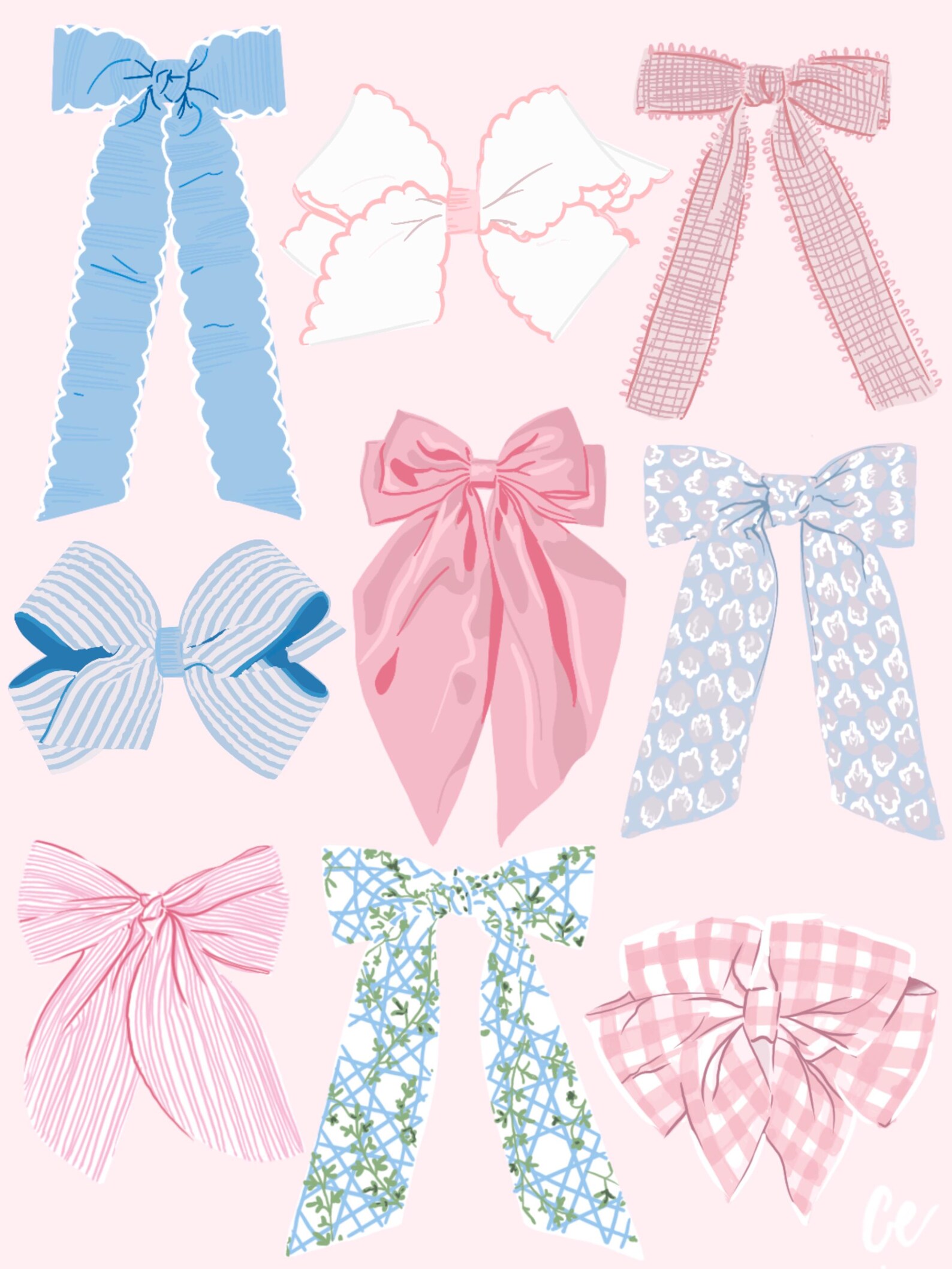 Bountiful Bows Art Print - Etsy