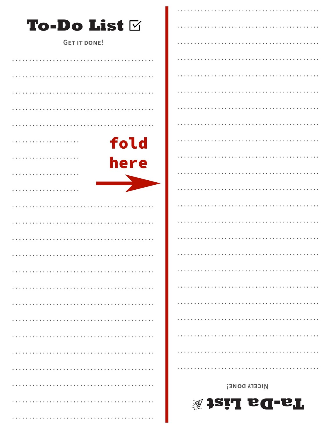 To-do / Ta-da: Simple Task and Celebration Lists - Printable PDF - Etsy
