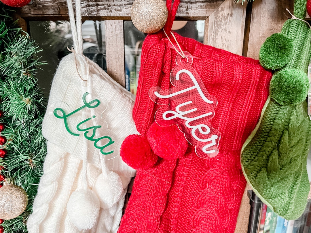 Personalized Christmas Stocking Name Tag Stocking Name Tag Acrylic Name ...
