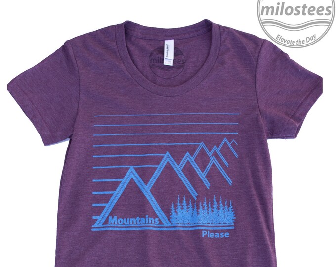 Plum Mountain Shirt, Mountains Please Print on Soft Fabric, Hiking T ...