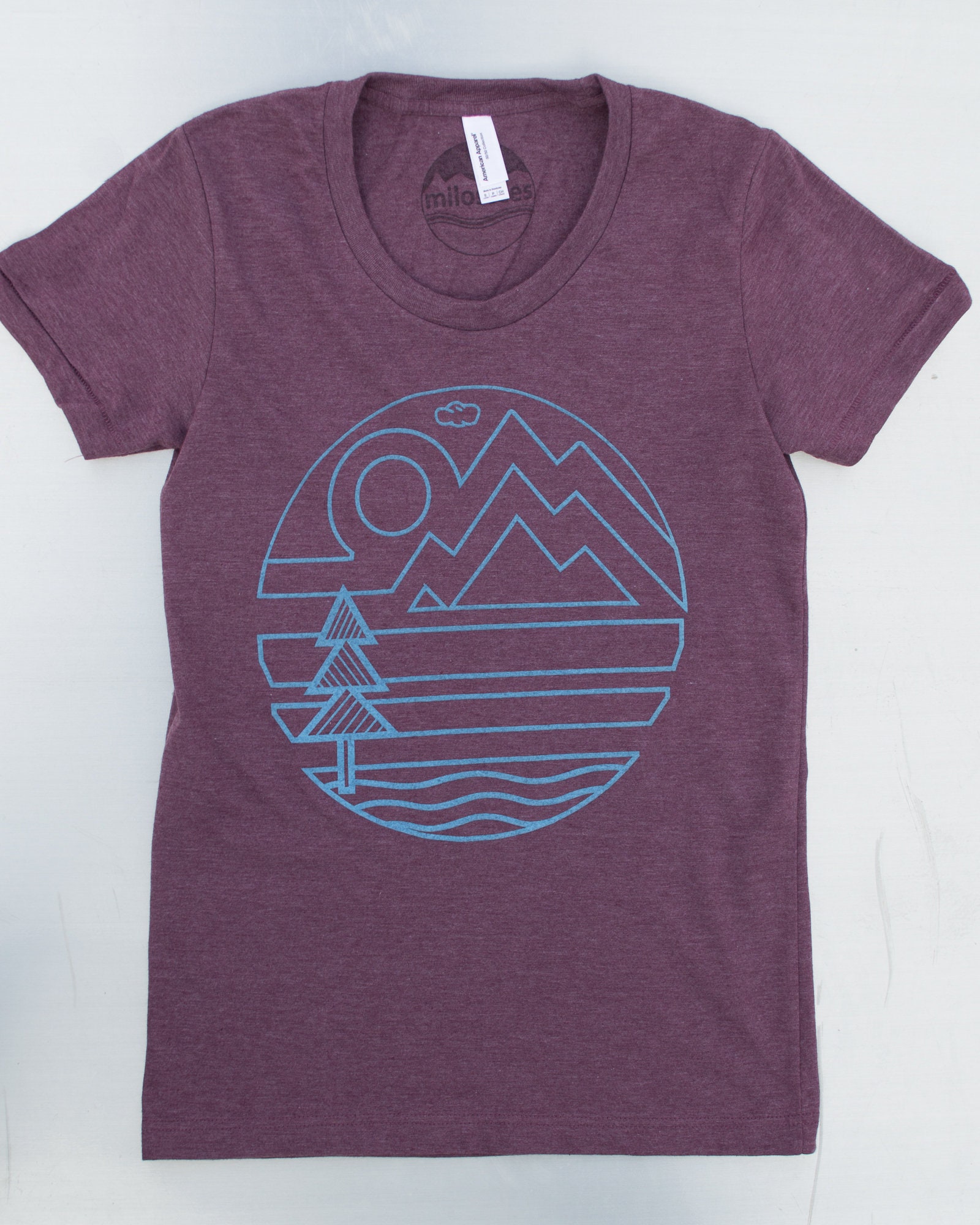 Simple Outdoors T Shirt Original Nature Print on a Light - Etsy