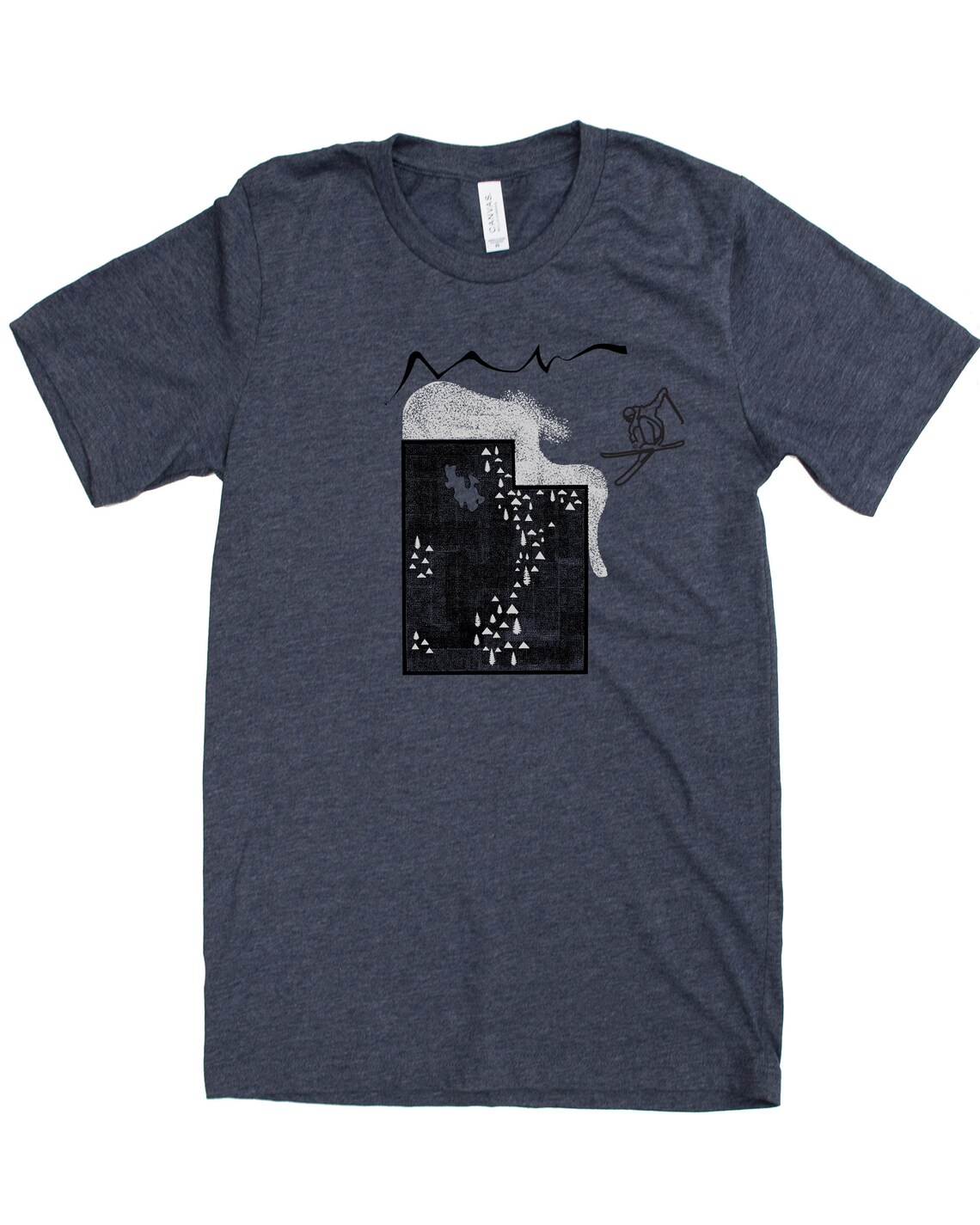 Ski Utah T-shirt graphic print of skier shredding Utah Salt | Etsy