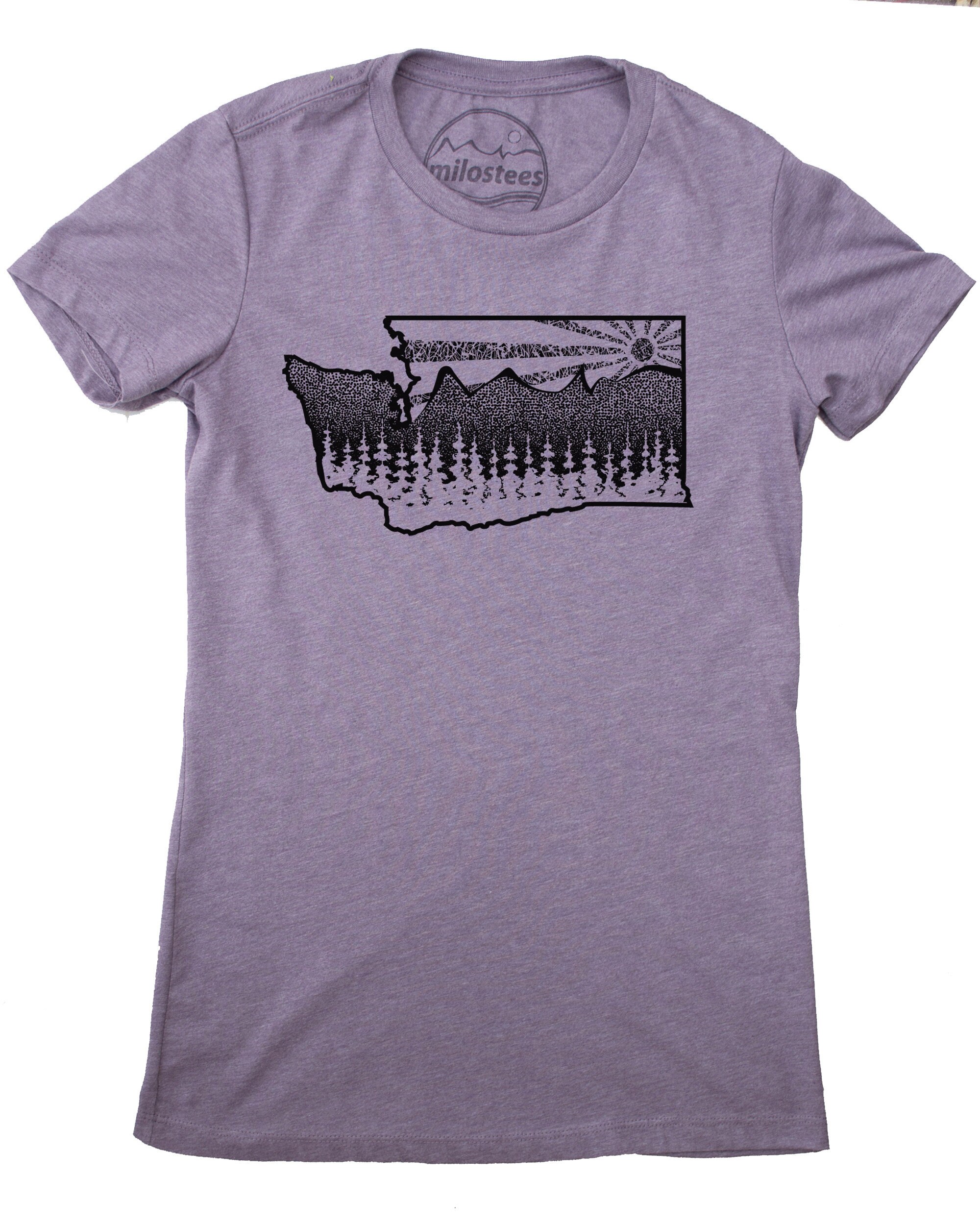 Washington State Shirt Cascade Mountains the Sun & Tree's - Etsy
