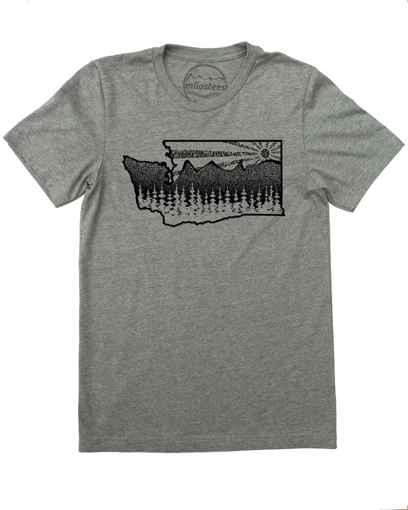Washington State Shirt original Seattle apparel hand printed | Etsy