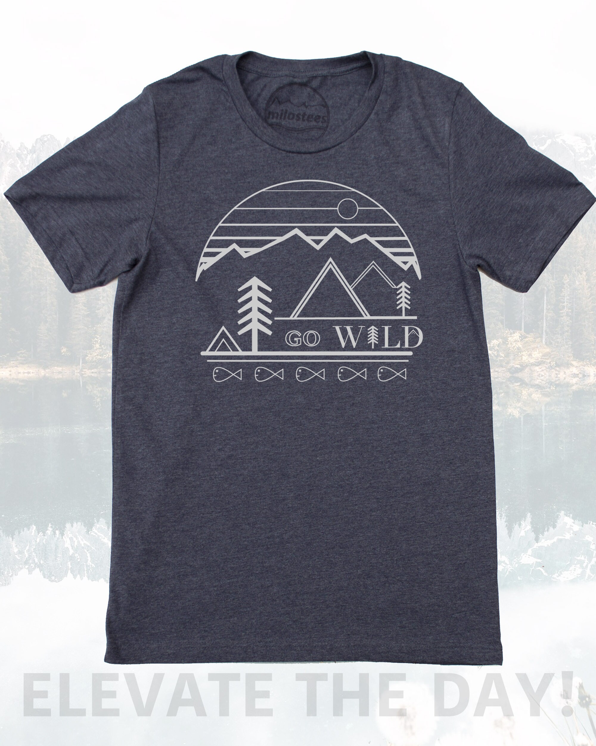 Mountain T Shirt for Him Go Wild Print on Soft Outdoorsy Tee - Etsy