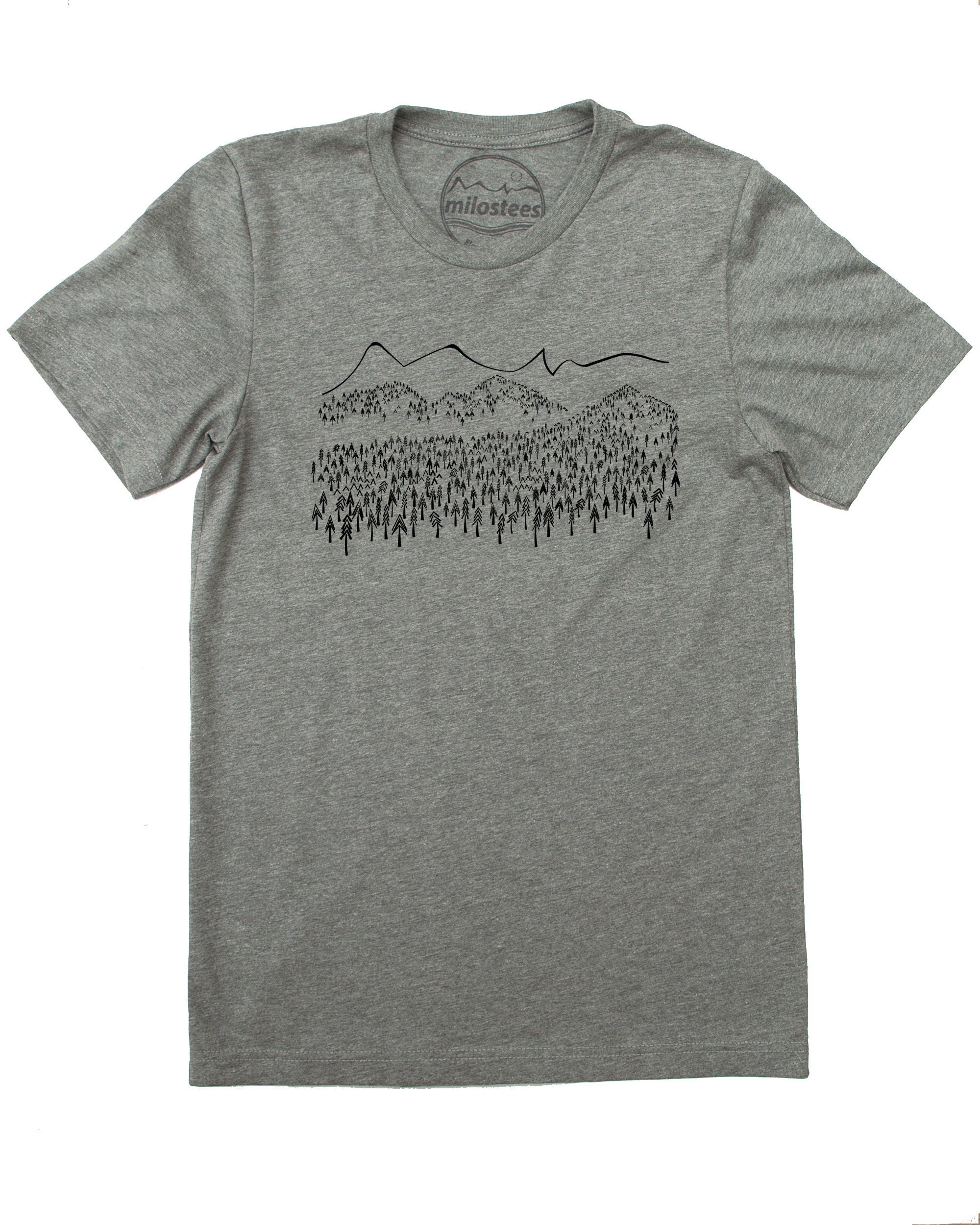 Nature Tee Shirt Mountain T for Him Hand Print on a Soft - Etsy