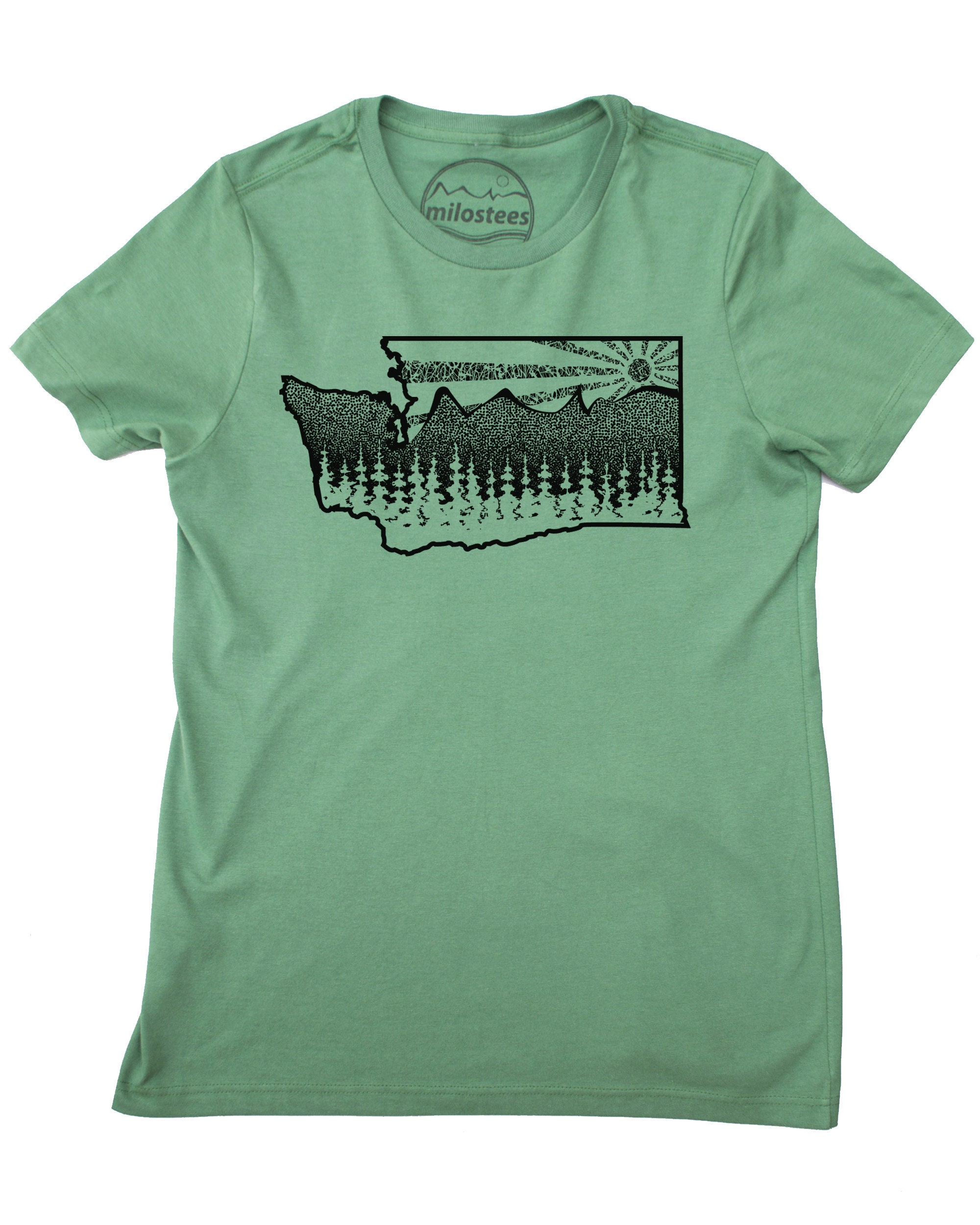 Washington State Shirt Cascade Mountains the Sun & Tree's - Etsy