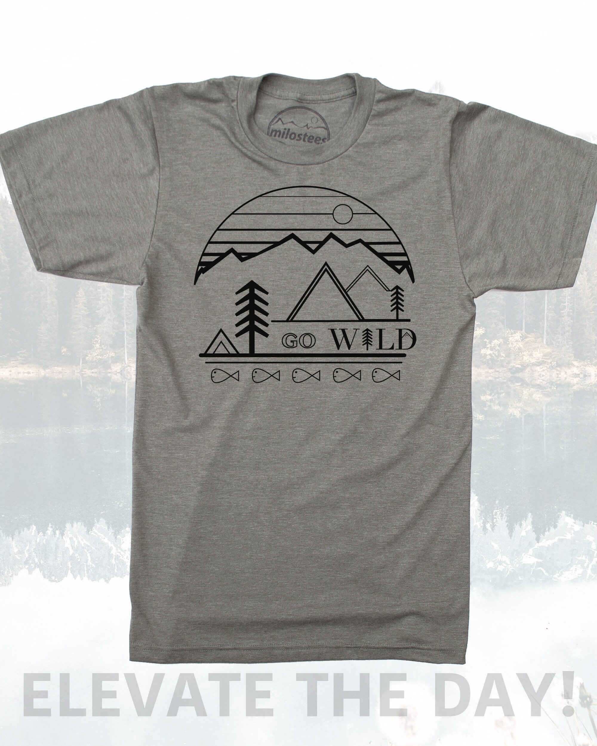 Wilderness T Shirt, Go Wild Print With Simple Nature Design on ...