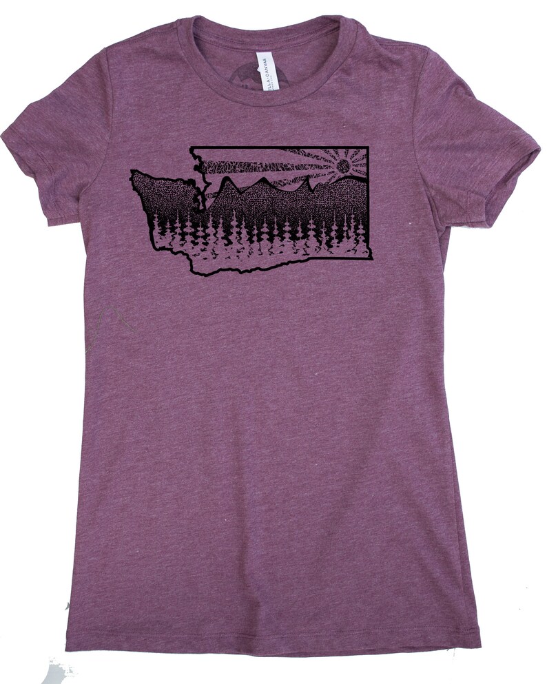 Washington State Shirt Cascade Mountains the Sun & Tree's - Etsy