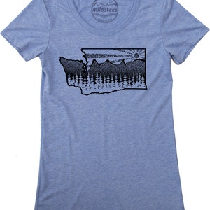 Washington State Shirt Cascade Mountains the Sun & Tree's - Etsy