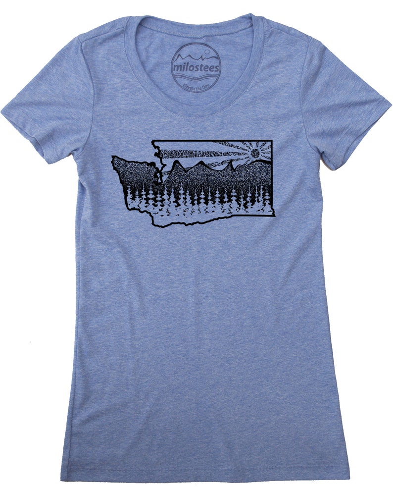 Washington State Shirt Cascade Mountains the Sun & Tree's - Etsy