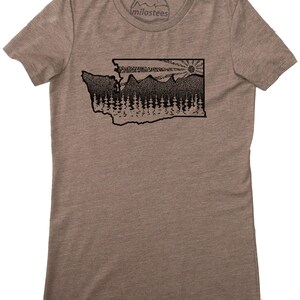 Washington State Shirt Cascade Mountains the Sun & Tree's - Etsy