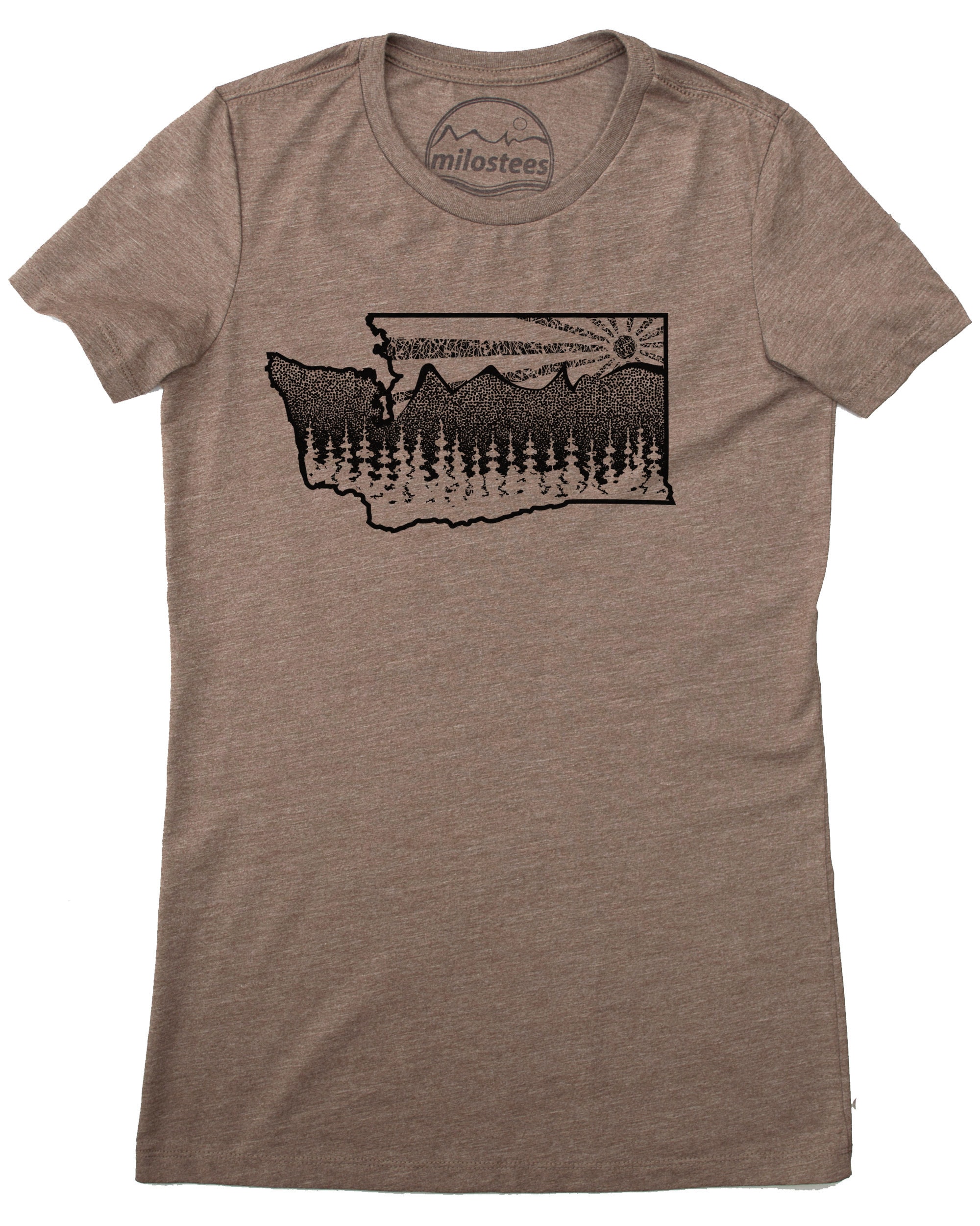Washington State Shirt Cascade Mountains the Sun & Tree's - Etsy