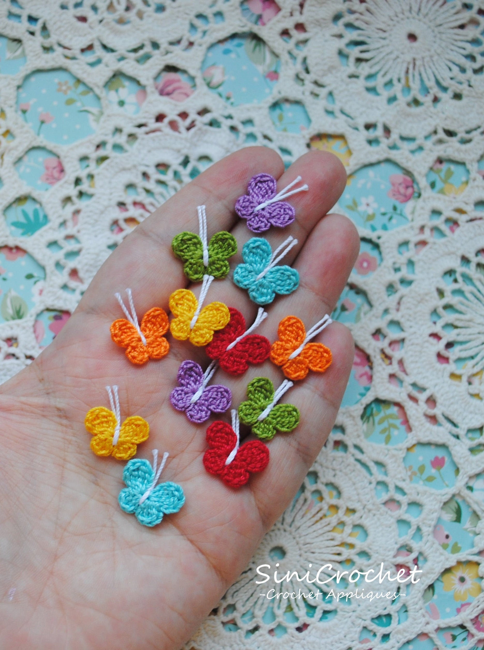Crochet Butterfly Appliques. These Small Crochet Appliques Are - Etsy