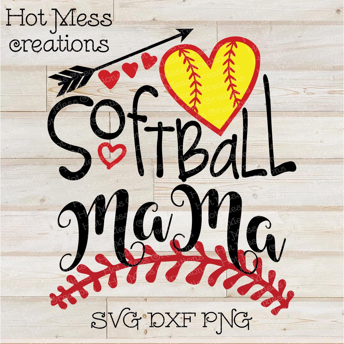 Softball SVG DXF PNG Softball Mama Design Digital Download | Etsy