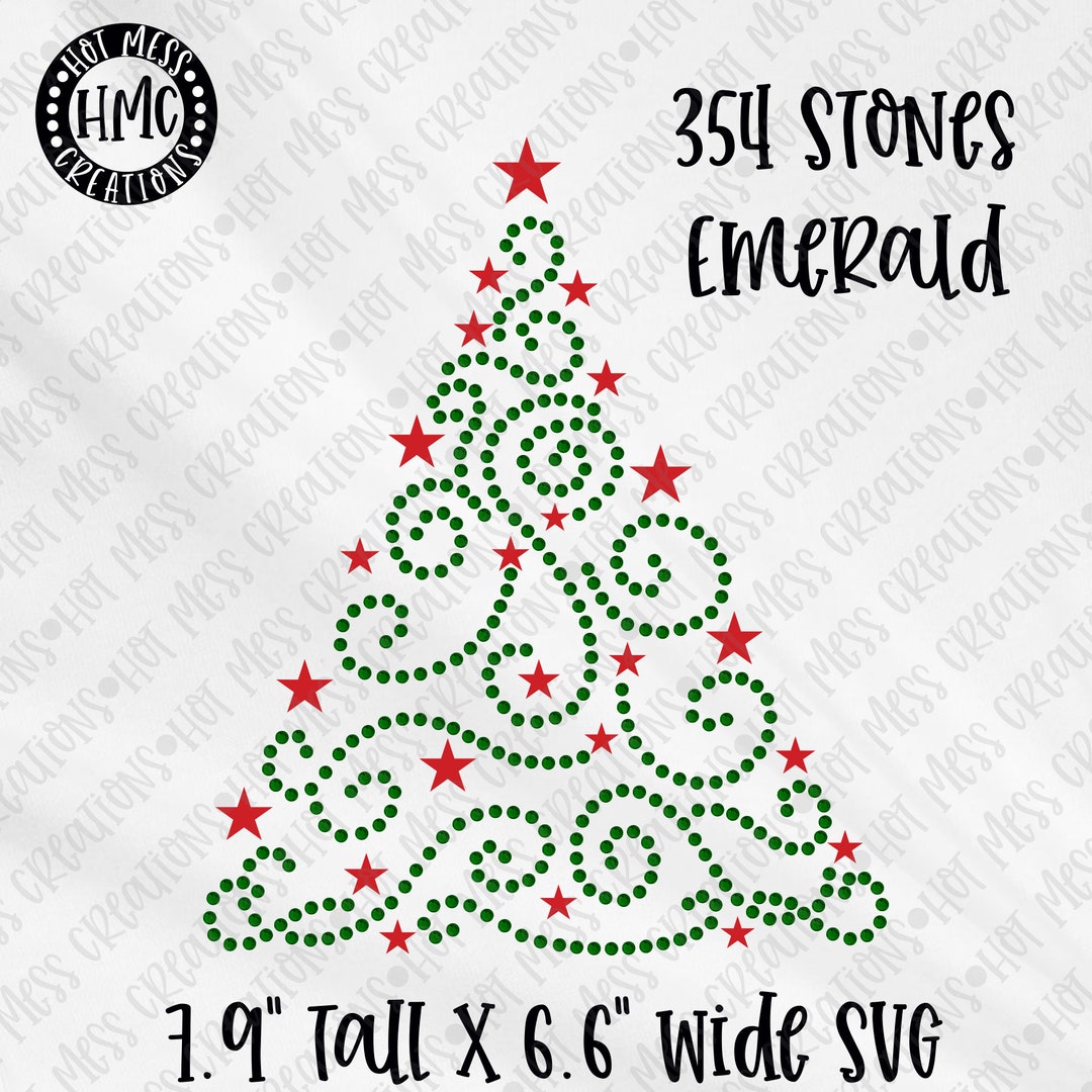Christmas Tree Rhinestone Template - Digital Download - Christmas SVG ...