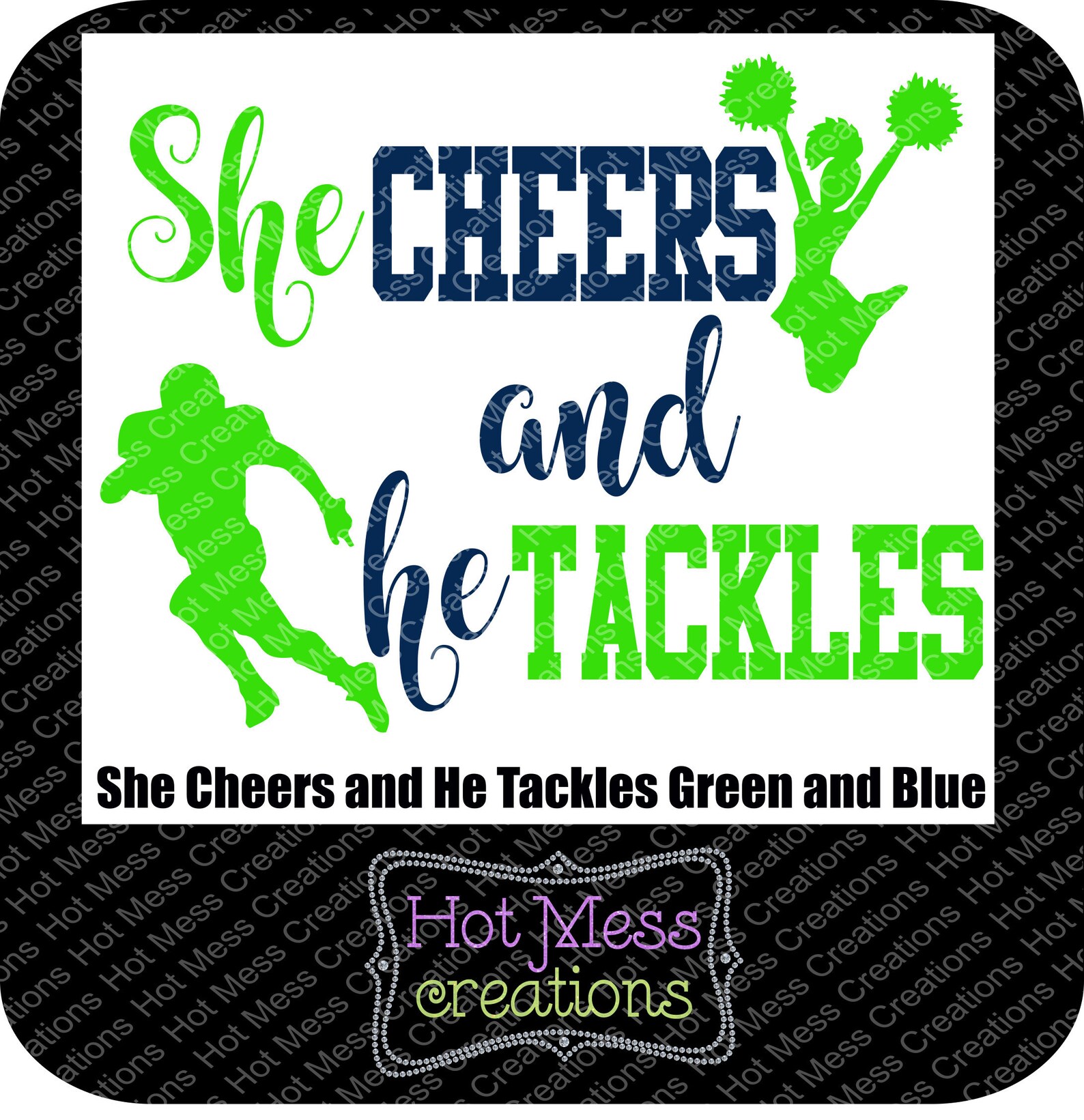 Cheer SVG DXF Football SVG Dxf she Cheers and He Tackles | Etsy