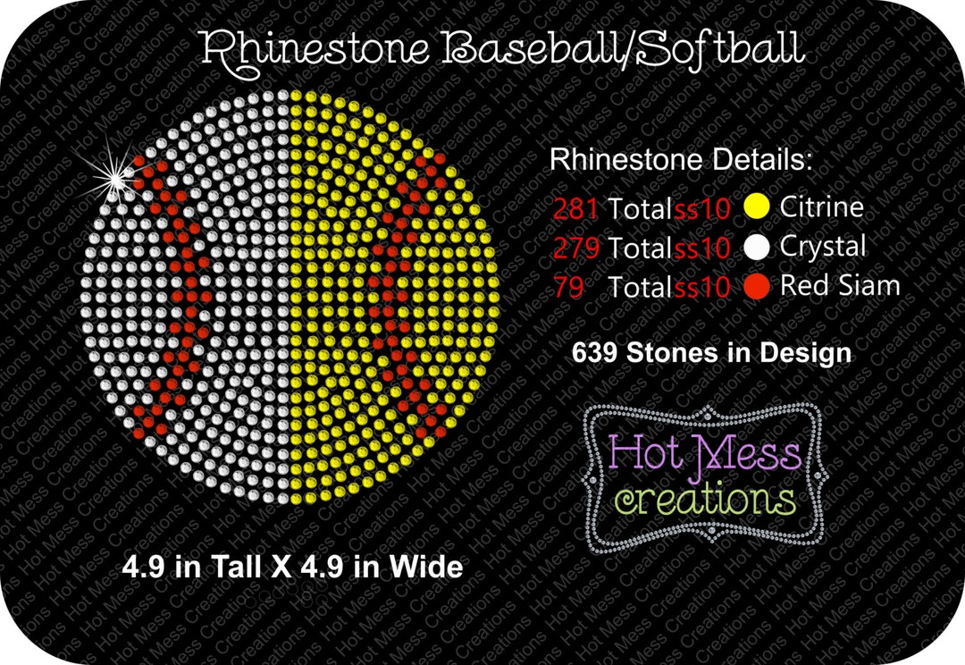 Baseball Softball Rhinestone SVG Cut File - Etsy