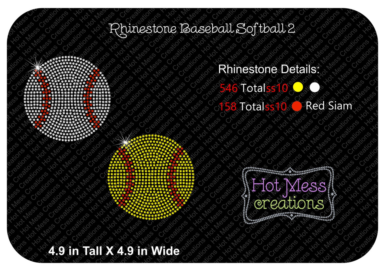 Rhinestone Baseball Softball SVG Cut File Rhinestone Template Download ...