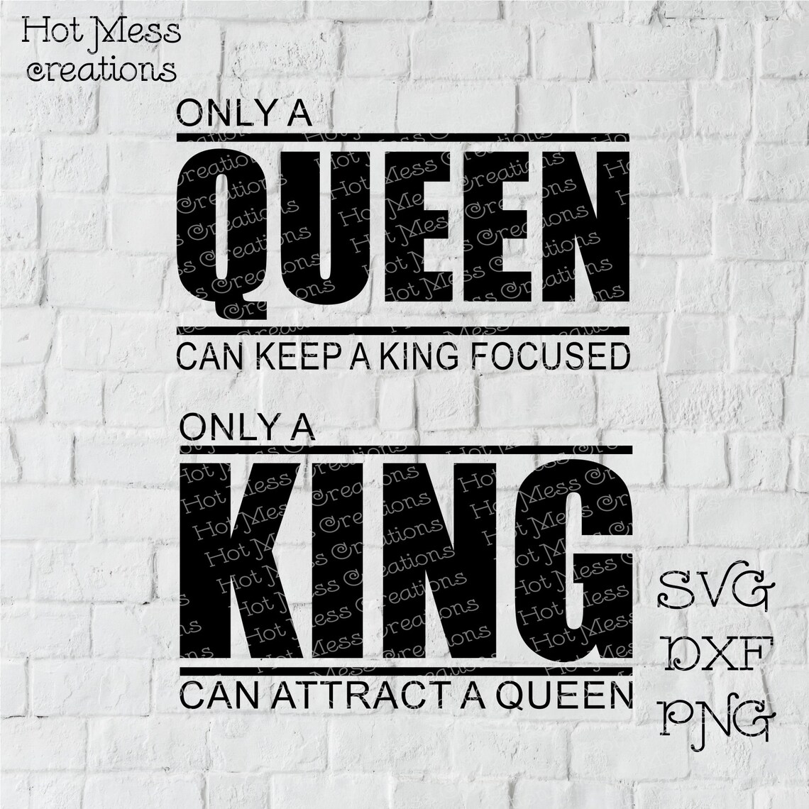 Only a Queen Only a King SVG DXF PNG - Queen King Anniversary Shirt ...