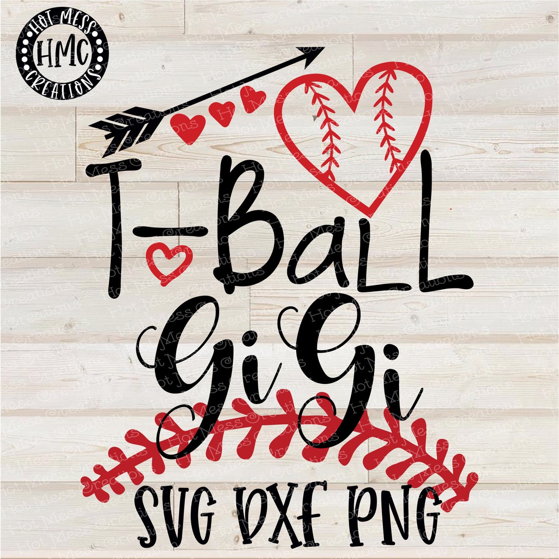 T-ball SVG DXF PNG - Baseball Grandparent - T-ball Gigi Design ...