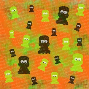 Halloween Digital Paper PNG - Bats - Frankenstein - Ghost - Spiders ...
